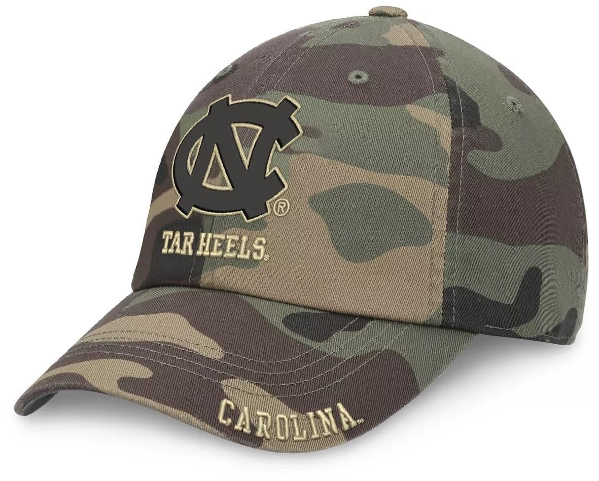 Officially Licensed UNC Hat Classic Tar Heels Camouflage Adjustable Un